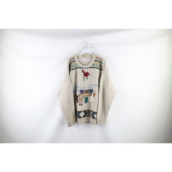 Vintage | Sweaters | Vintage 9s Streetwear Mens Xl Lambswool Knit Fair ...